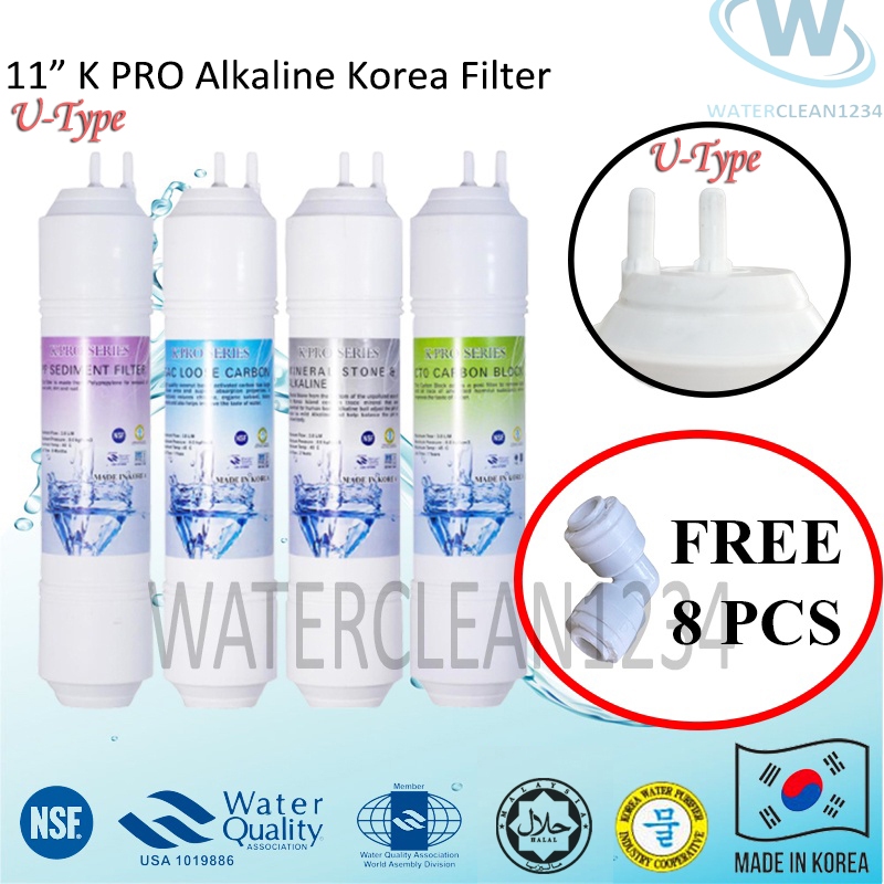 K-PRO 4pcs Alkaline KOREA Filter 11" ( U Type / I Type ) Replacement ...