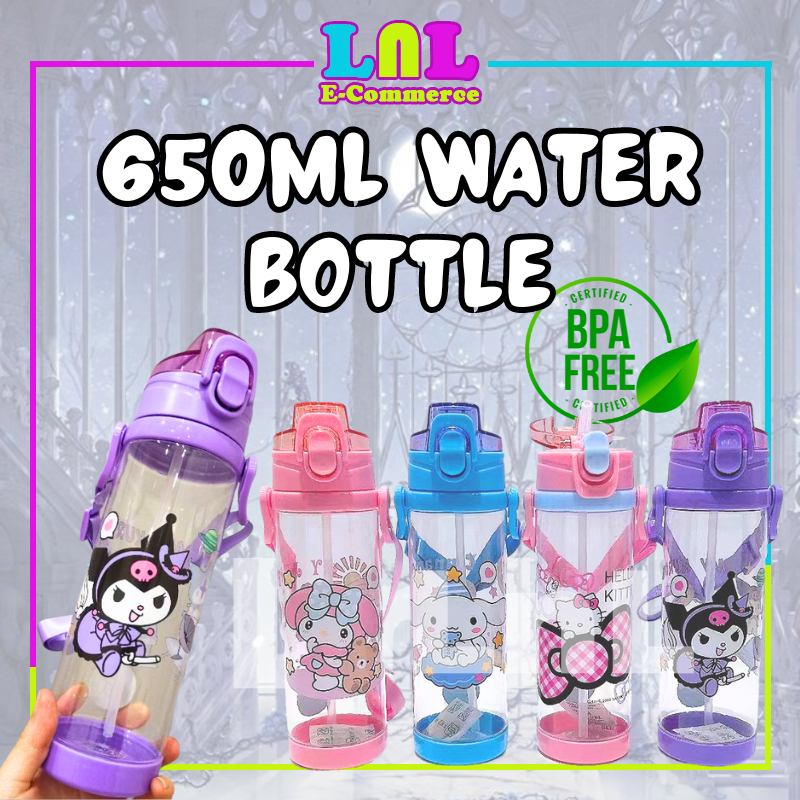 LNL 650ml Water Bottle With Straw Kids Botol Air Budak Drinking Bottle Cartoon Spiderman Frozen ...