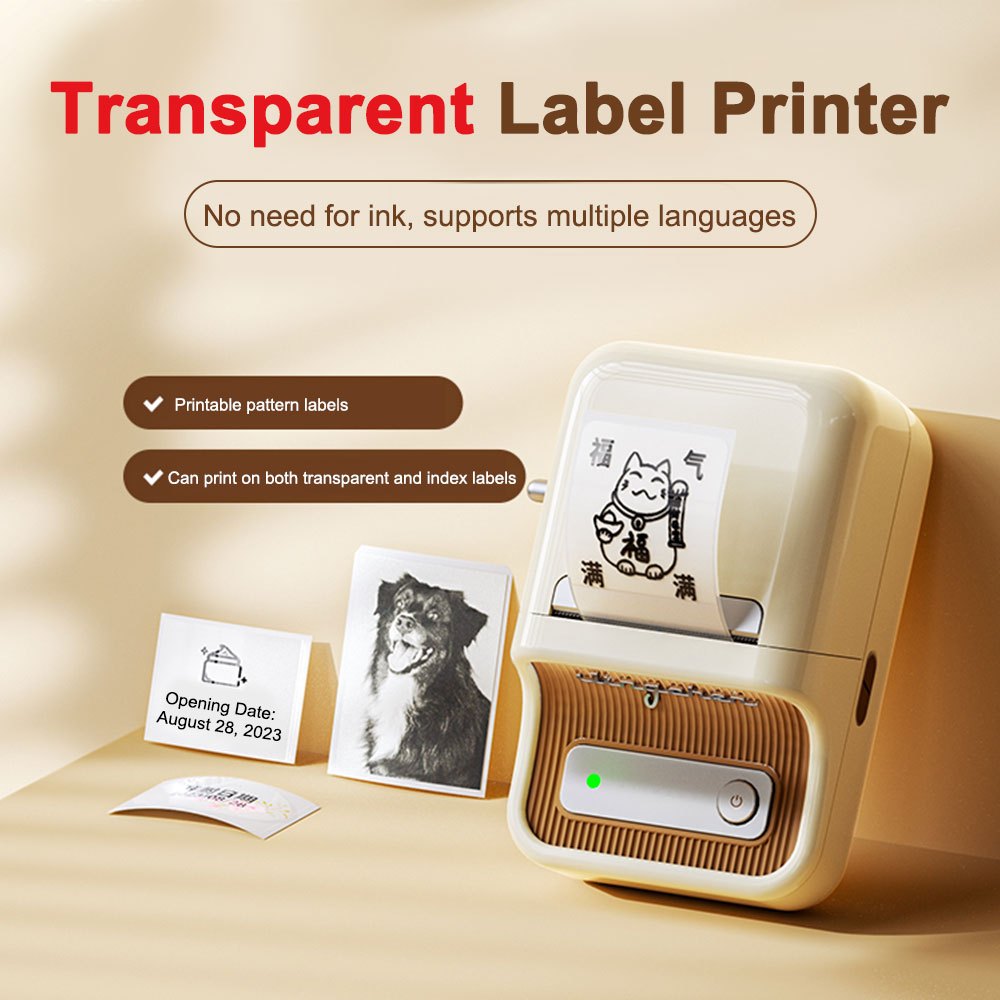 NIIMBOT B21 Transparent Label Printer Wireless Portable Multi-function ...