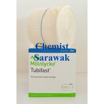 Molnlycke Tubifast Two Way Stretch Bandage 7.5cm x 10m Roll (Blue Line ...