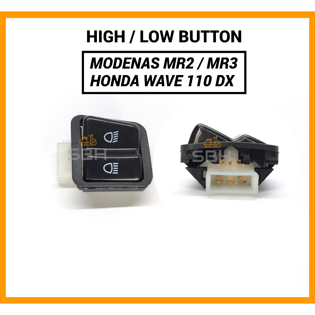 MODENAS KRISS MR2/MR3 HONDA WAVE 110 DX HIGH LOW BUTTON SWITCH HEAD ...
