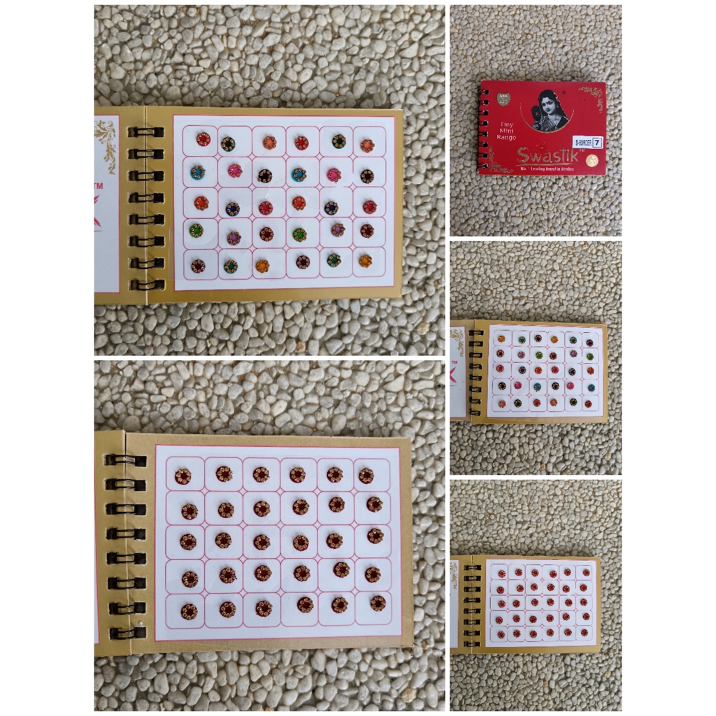 Bindi/ Pottu/ Sticker Pottu Booklet Swastik Gold Stone Border - 96 ...