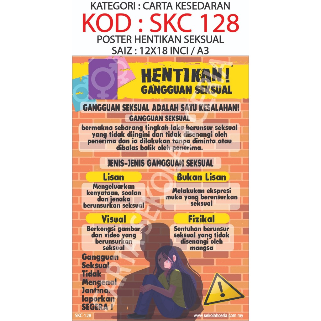 🏃1 DAYSHIP🏃 Poster Kesedaran Gangguan Seksual Di Pejabat / Tempat Kerja ...