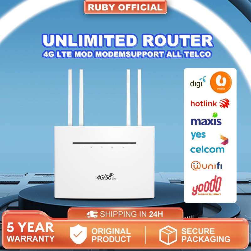 Modem Wifi Modified Unlimited 300mbps P6000+ Router 4G/5G ZTE with SIM ...