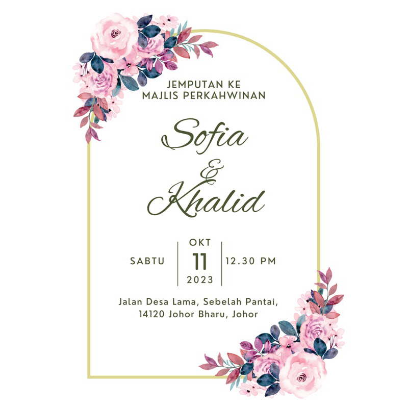 Kad Kahwin Digital Kad Jemputan Wedding Card Digital Invitation Card Digital Pdf Video
