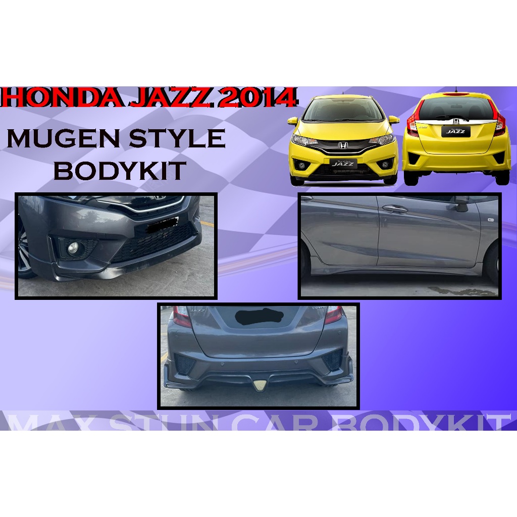 HONDA JAZZ 2014-2016 MUGEN FULL SET BODYKIT MG BUMPER SKIRT LIP HONDA ...