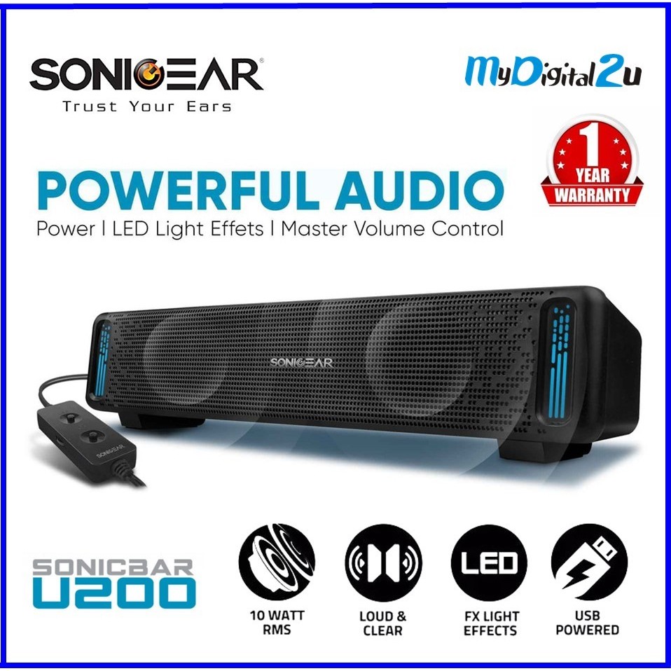 SonicGear SonicBar U200/U150 Powerful Audio With LED Light Effects ...
