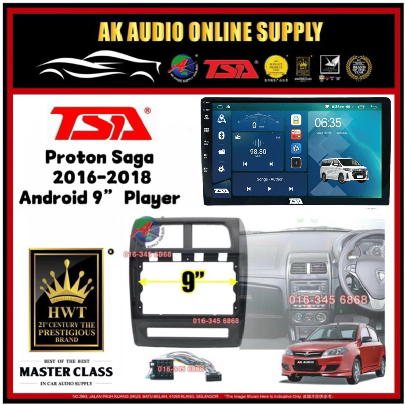 818 2+32GB TSA Proton Saga VVT 2016 - 2018 ( Small ) Android 9'' inch DSP/QLED/CARPLAY Car ...