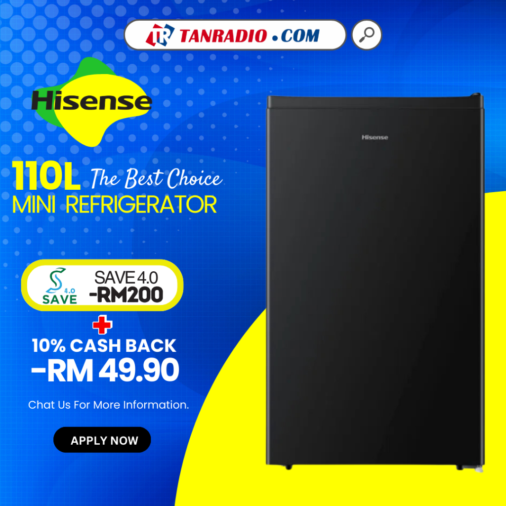 【Free Shipping】Hisense 110L RR120D4ABN1 Refrigerator Single Door Fridge ...