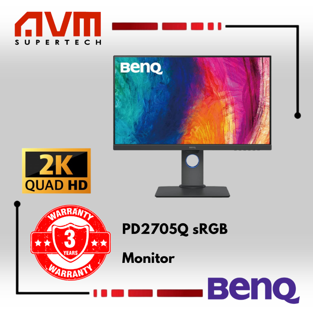 AVM BENQ PD2705Q 27" 2K QHD sRGB HDR10 2560x1440 60Hz USB-C Designer ...
