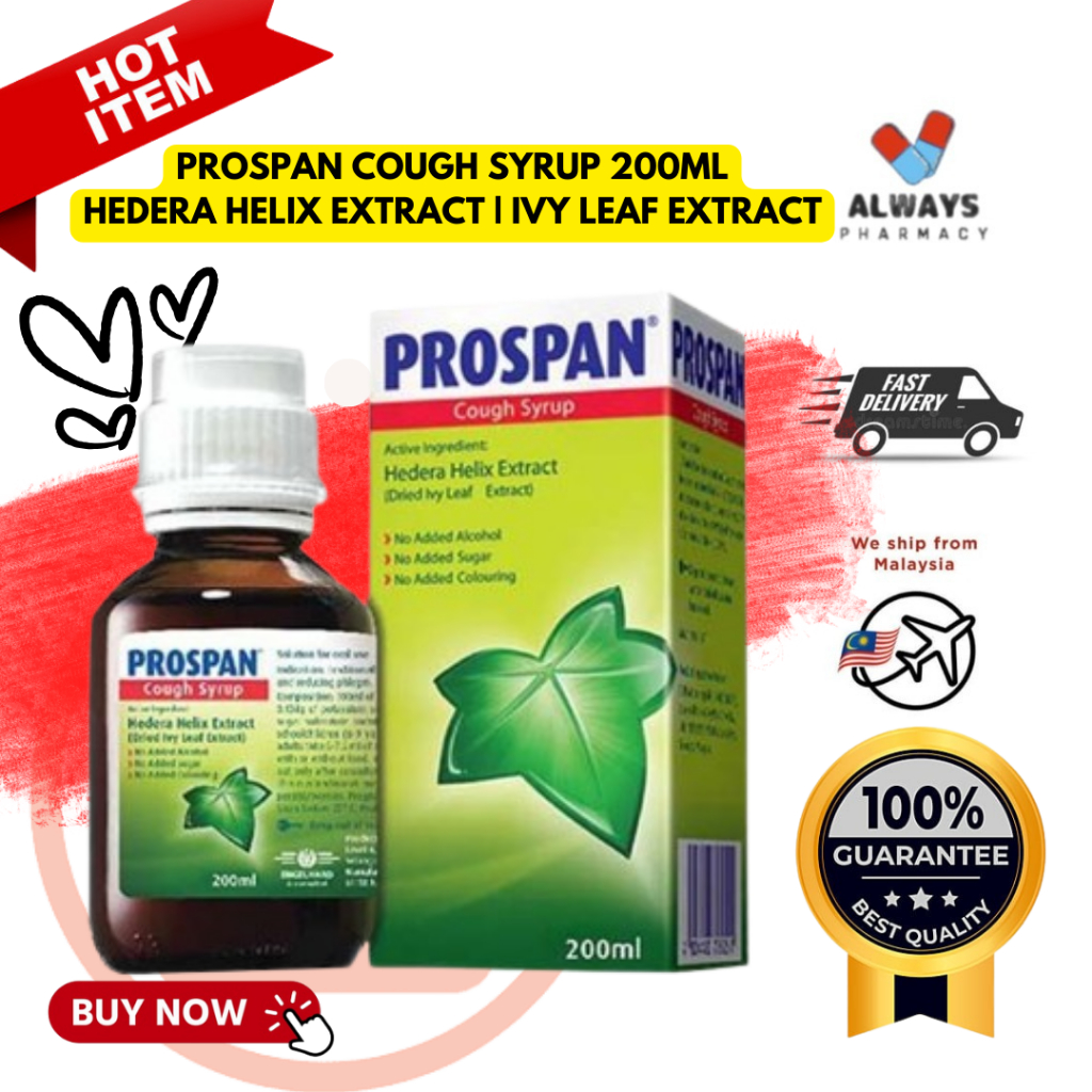 PROSPAN COUGH SYRUP IVY LEAF SYRUP 200ML | BATUK BERKAHAK & PECAH KAHAK ...