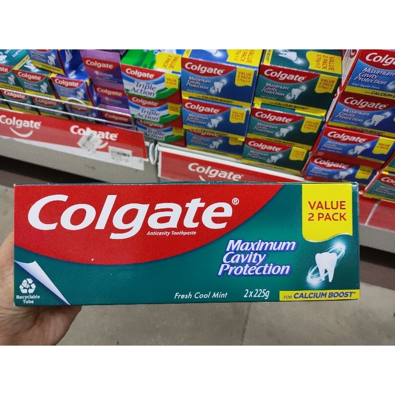 COLGATE FRESH COOL MINT & GREAT REGULAR FLAVOR VALUE 2 PACKx225g ...