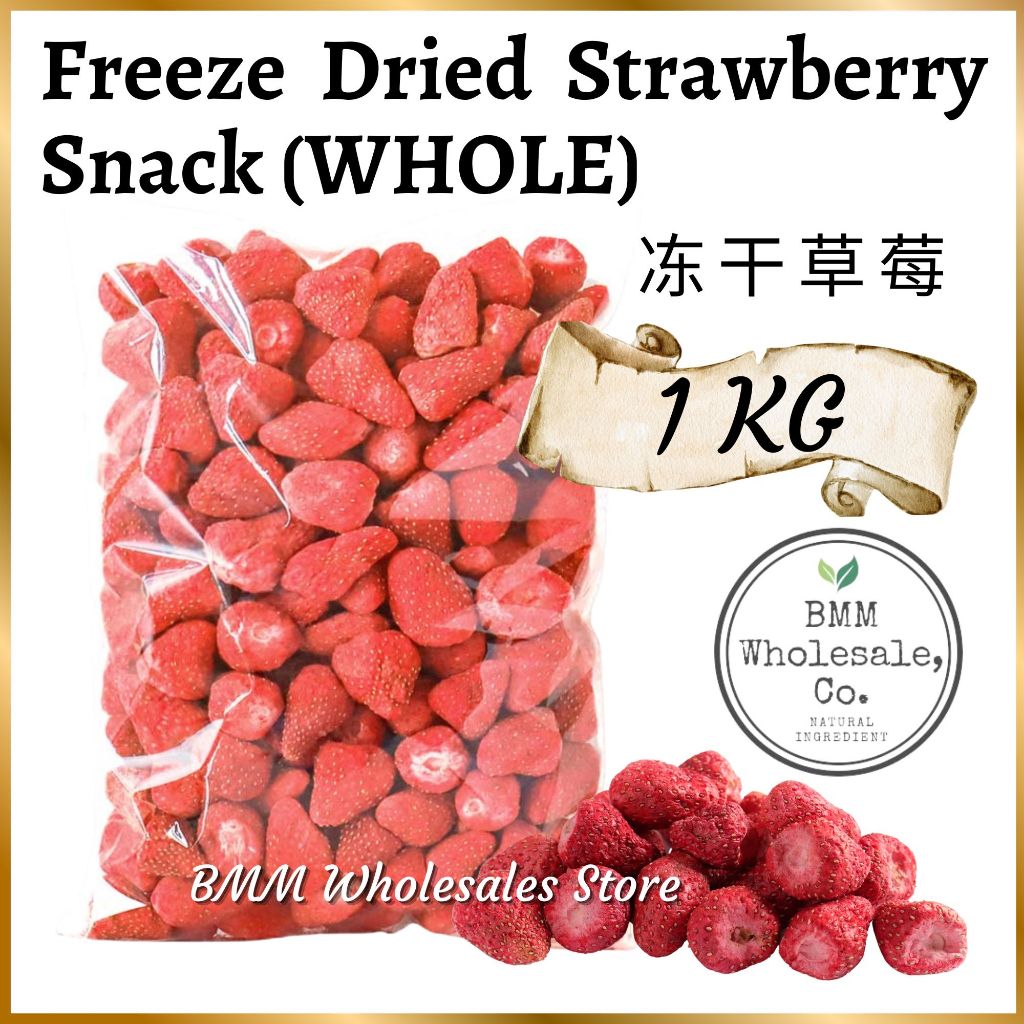 Freeze Dried Strawberry Snack 1KG Whole | 冻干草莓脆水果 | Freeze Dried Strawberries Crispy | Ready to ...