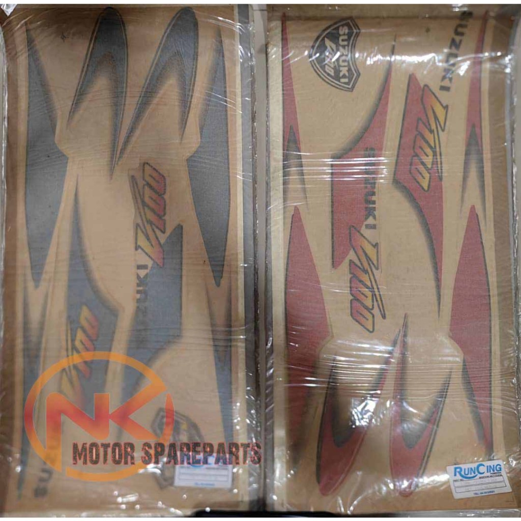 Suzuki V100 Stripe set/Sticker body set Blue, Silver (100% RunCing Stock lama) | Shopee Malaysia