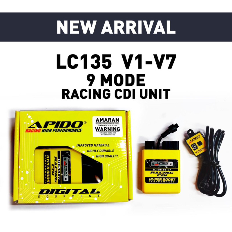 CDI RACING APIDO ADJUSTABLE 9 MAP ORIGINAL LC135 V1-V7 EX5 W125 NO CUT ...