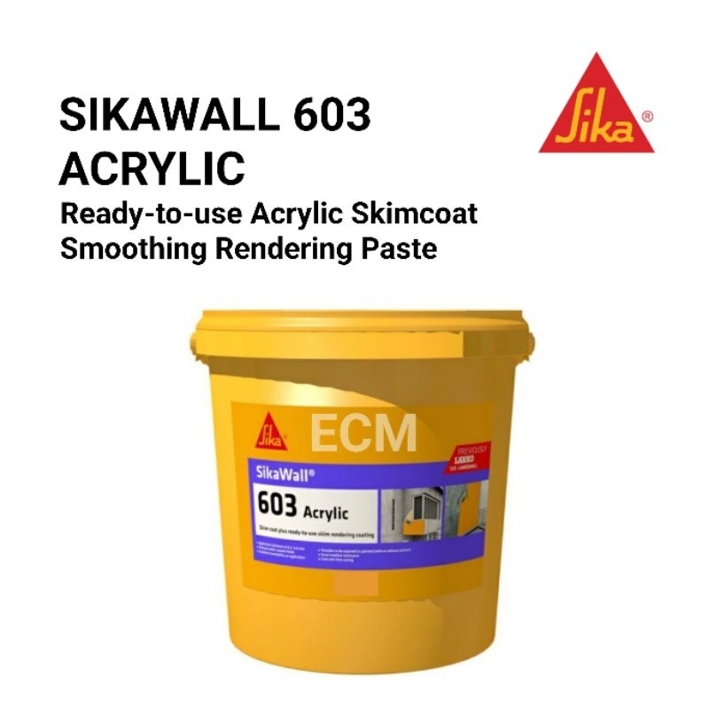 SIKAWALL 603 (25KG) Acrylic Ready-to-use Acrylic Skimcoat Smoothing ...