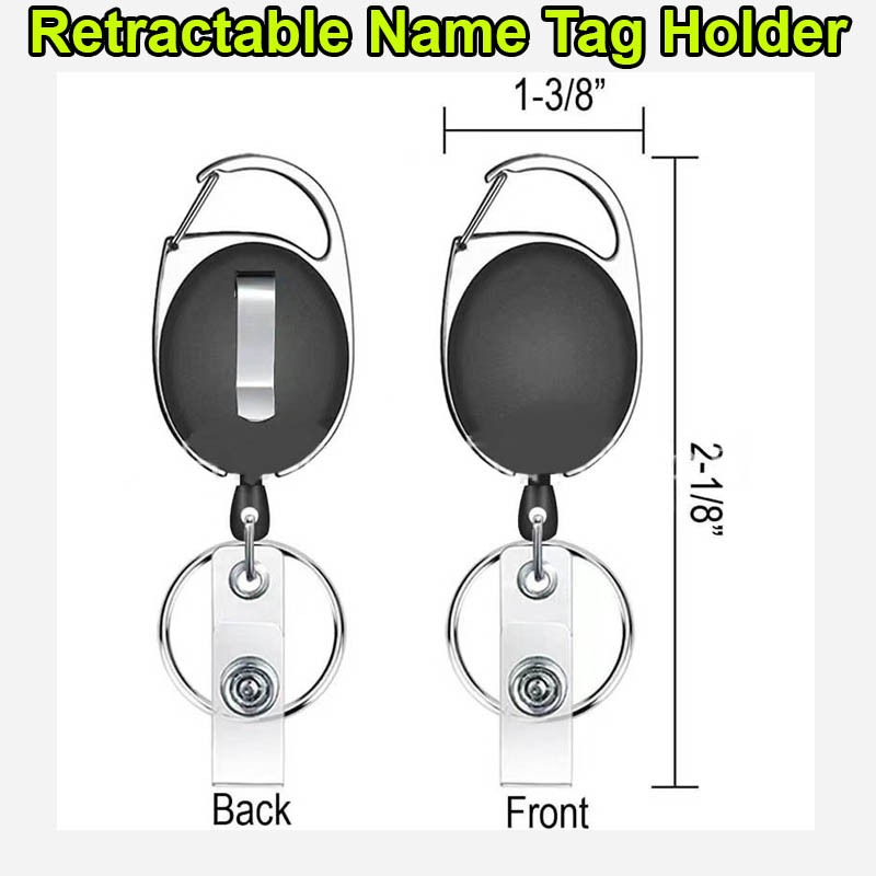 Oval Shape Pulley | Retractable ID Badge Holder | Shopee Malaysia