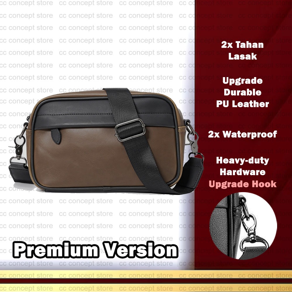 CC CONCEPT Waterproof Man Men Sling Bag PU Messenger Bag Crossbody Bag ...