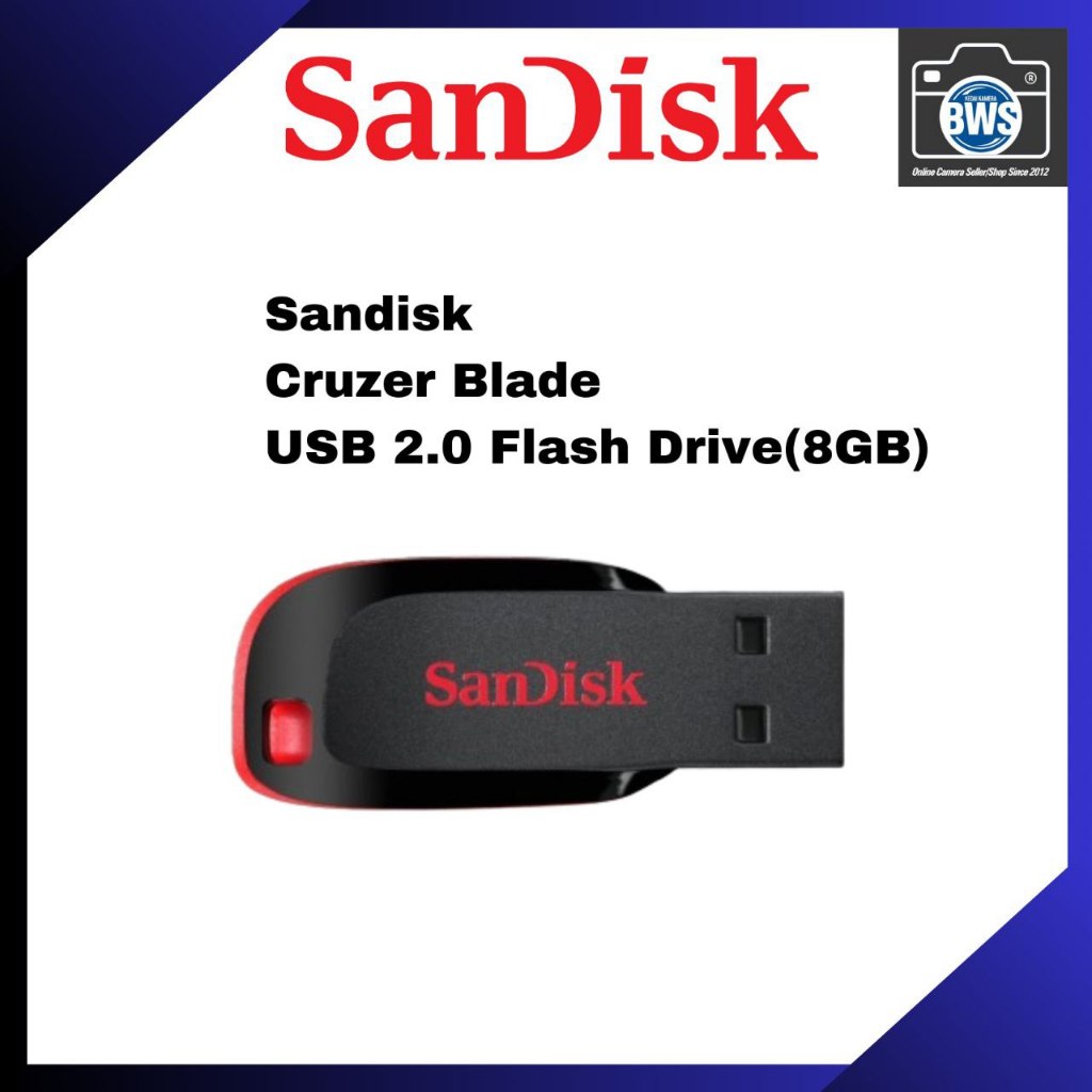 SanDisk Cruzer Blade 8GB USB 2.0 Flash Drive / Pendrive (SanDisk ...