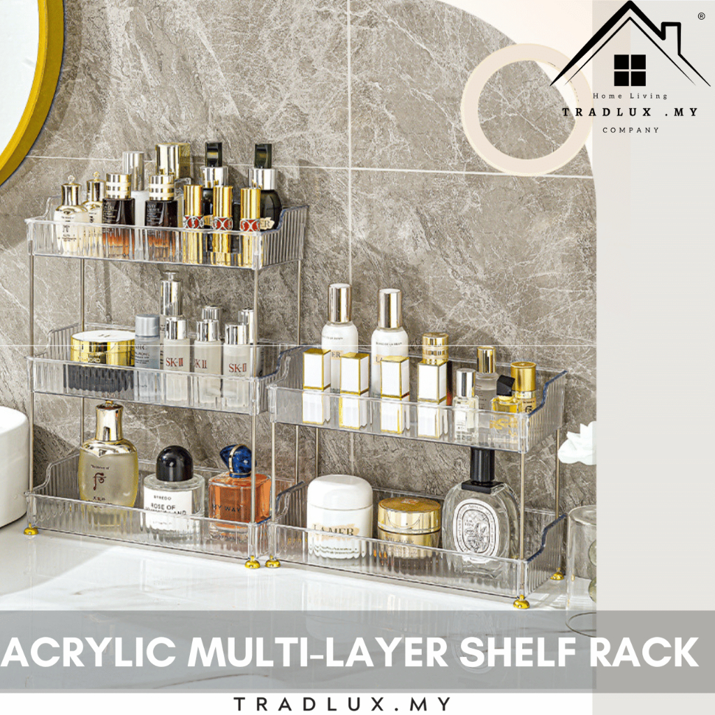 Organizer Shelf Acrylic Multi-layer Shelf Organizer Countertop 2 Tier ...