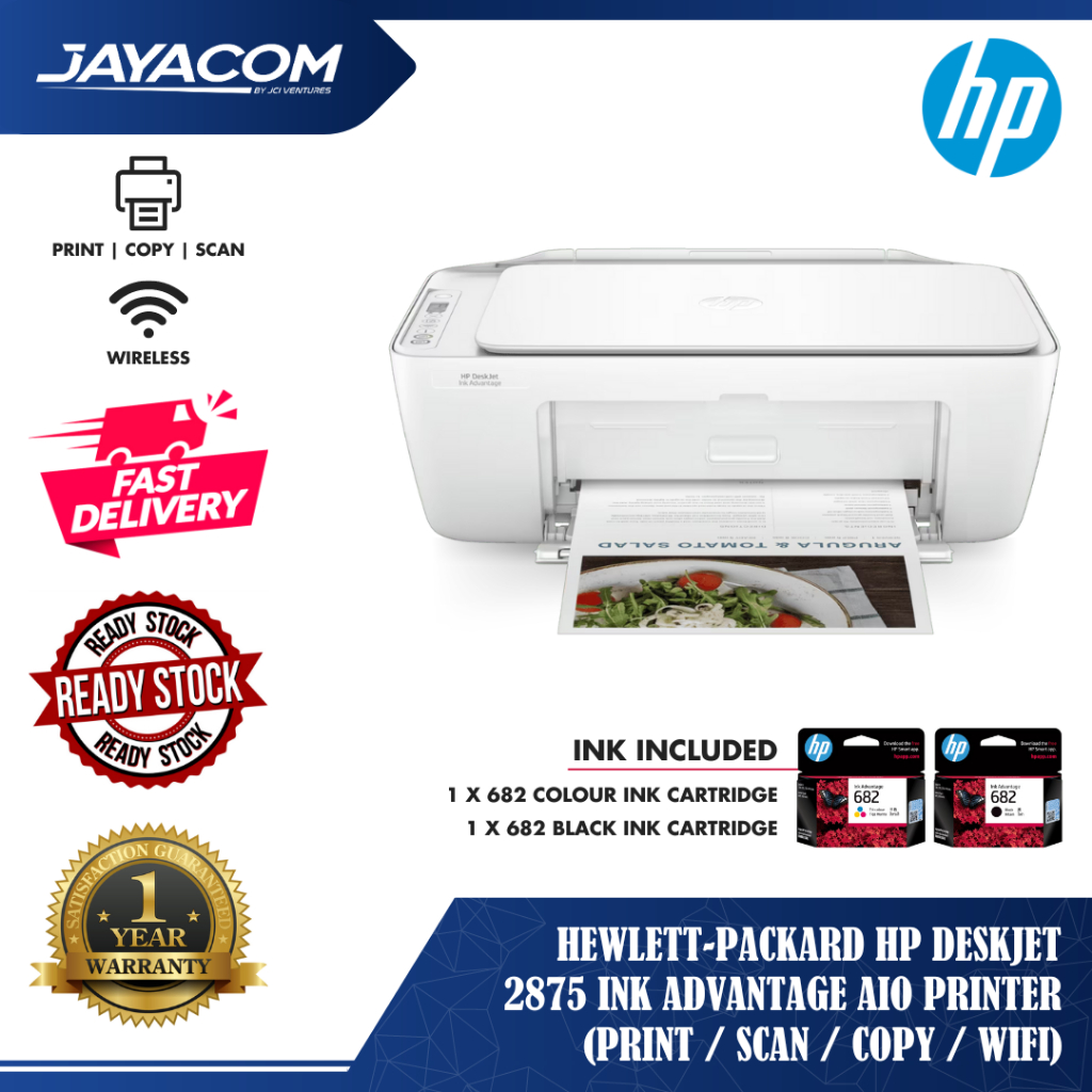 Hewlett-Packard HP Deskjet 2875 Ink Advantage AIO Printer (Print / Scan / Copy / WiFi) | Shopee ...