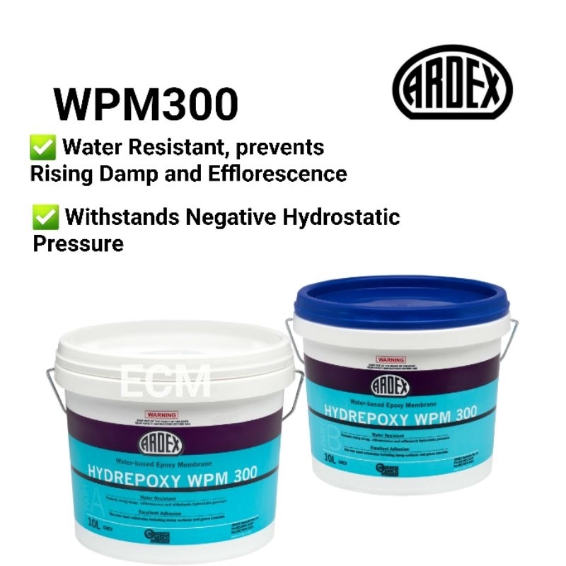 ARDEX WPM 300 HYDREPOXY (20LITRE SET) WATER-BASED EPOXY MOISTURE BARRIER / DAMPROOF COATING ...