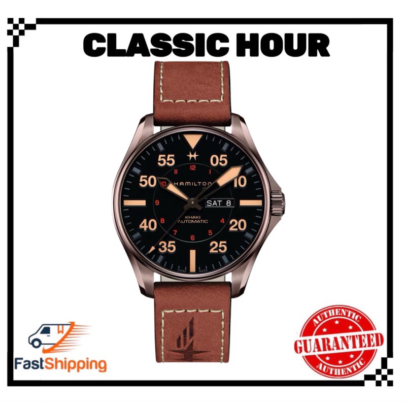 HAMILTON KHAKI AVIATION PILOT DAY DATE AUTOMATIC (46MM) H64705531 ...