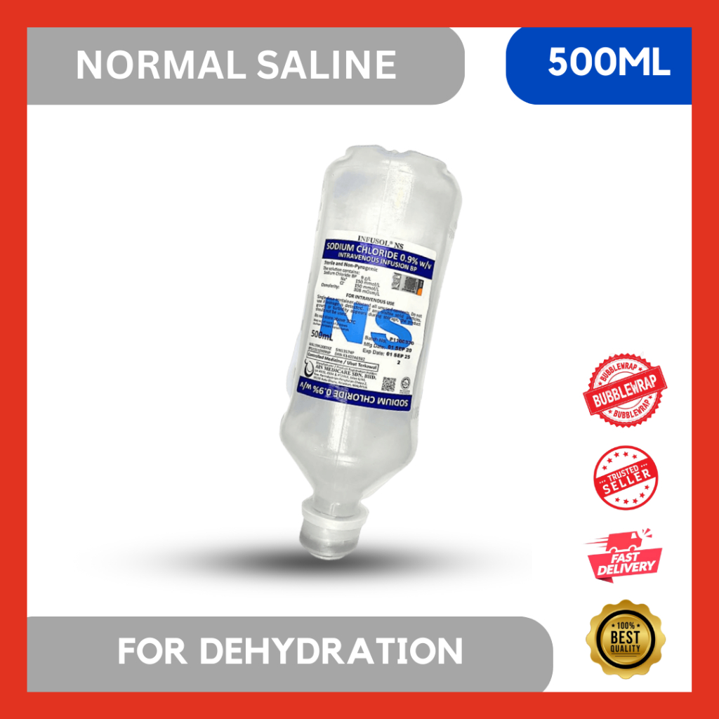 PROMO! NORMAL SALINE IV BP 500ML/FOR INTRAVENOUS USE/ FOR DEHYDRATION ...