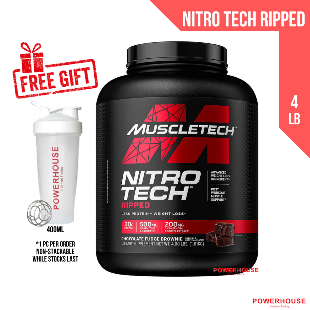 MuscleTech NitroTech Ripped Whey Protein, 4lbs [Nitro Tech Ripped ...