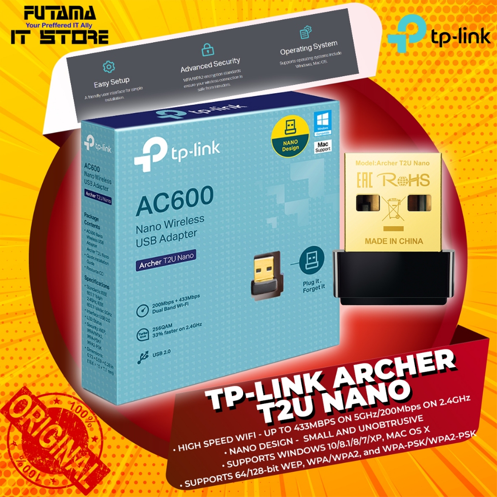 TP-Link Archer T2U Nano AC600 Nano Wireless USB Adapter | Shopee Malaysia