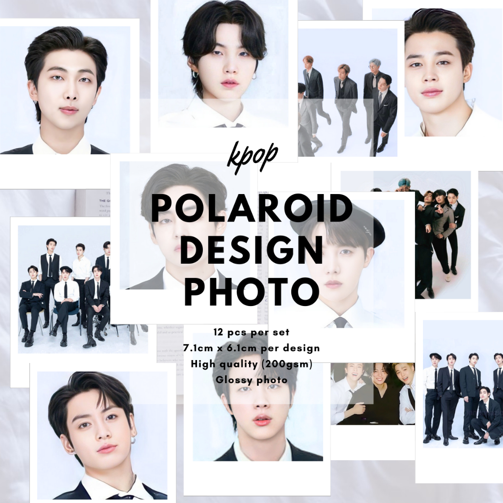 Kpop polaroid photo with white border | 12 pieces per design | BTS ...