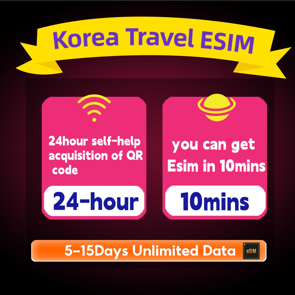 Esim【South Korea】korea Esim card Korea Travel Sim Card Unlimited Data【3 - 30 days】Korea Travel ...