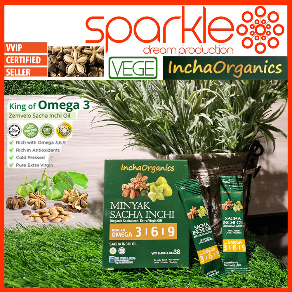 SACHA INCHI OIL INCHA ORGANICS 5ML X 15 SACHET....KING OF OMEGA 3 6 9 ...