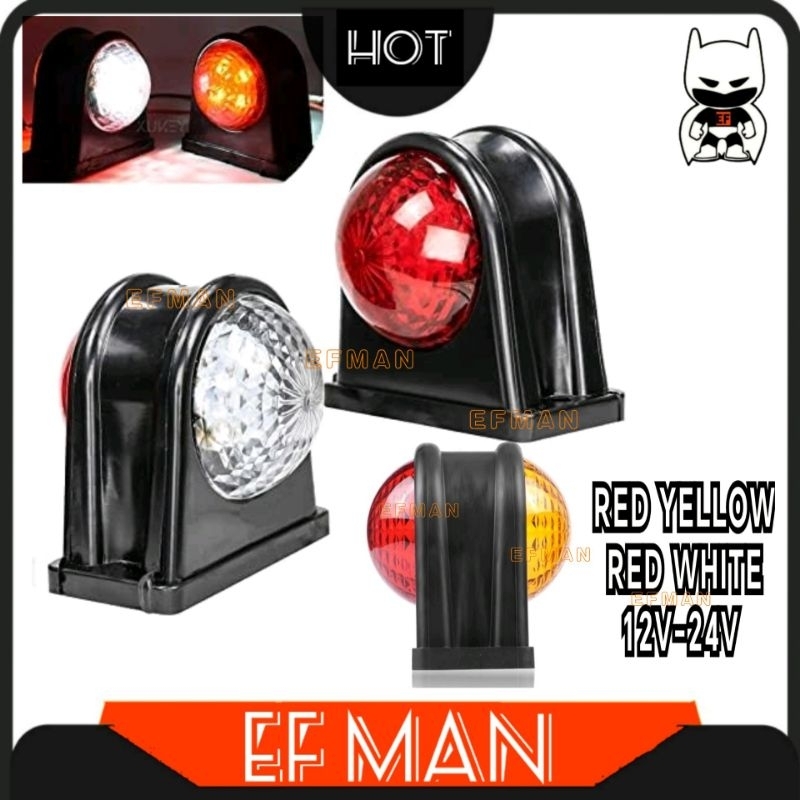 LORRY TRUCK LED RED WHITE SIDE LAMP LIGHT 12V 24V MARKER LIGHT LORI ...