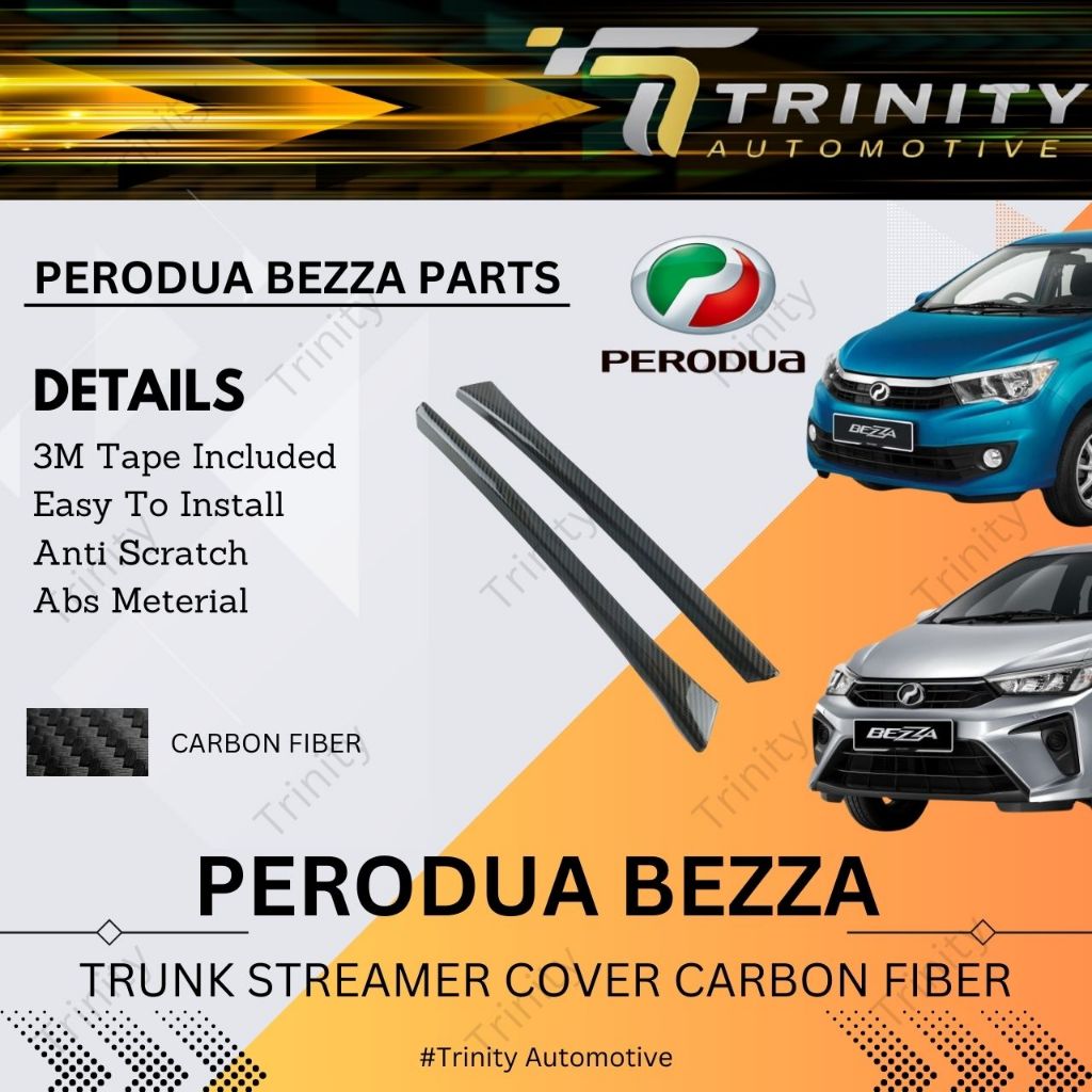 Perodua Bezza 2020 - 2023 Trunk Streamer Carbon Fiber Cover accessories ...
