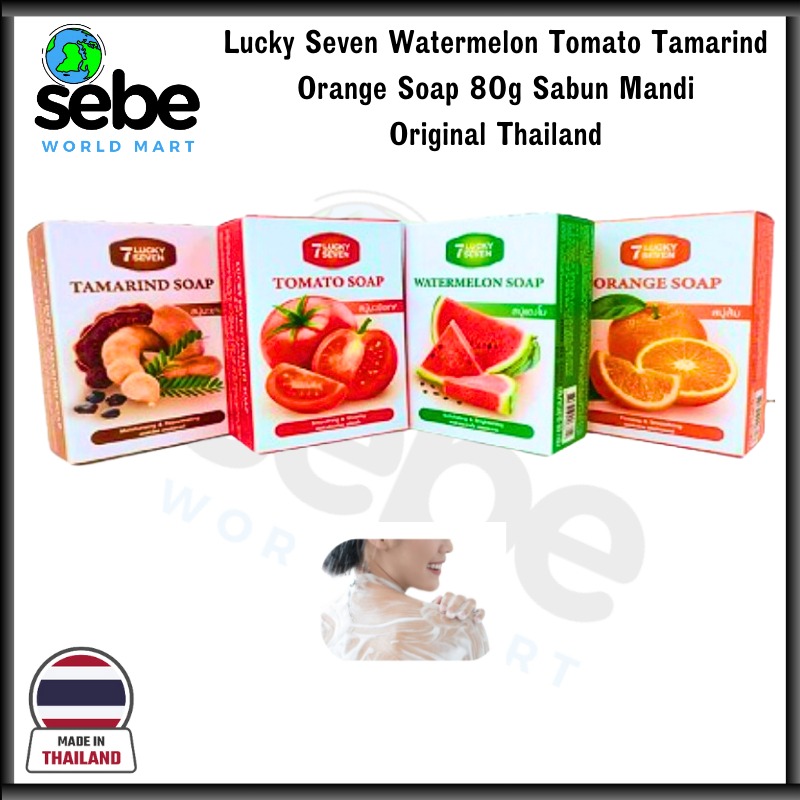 Lucky Seven Watermelon Tomato Tamarind Orange Soap 80g Sabun Mandi ...
