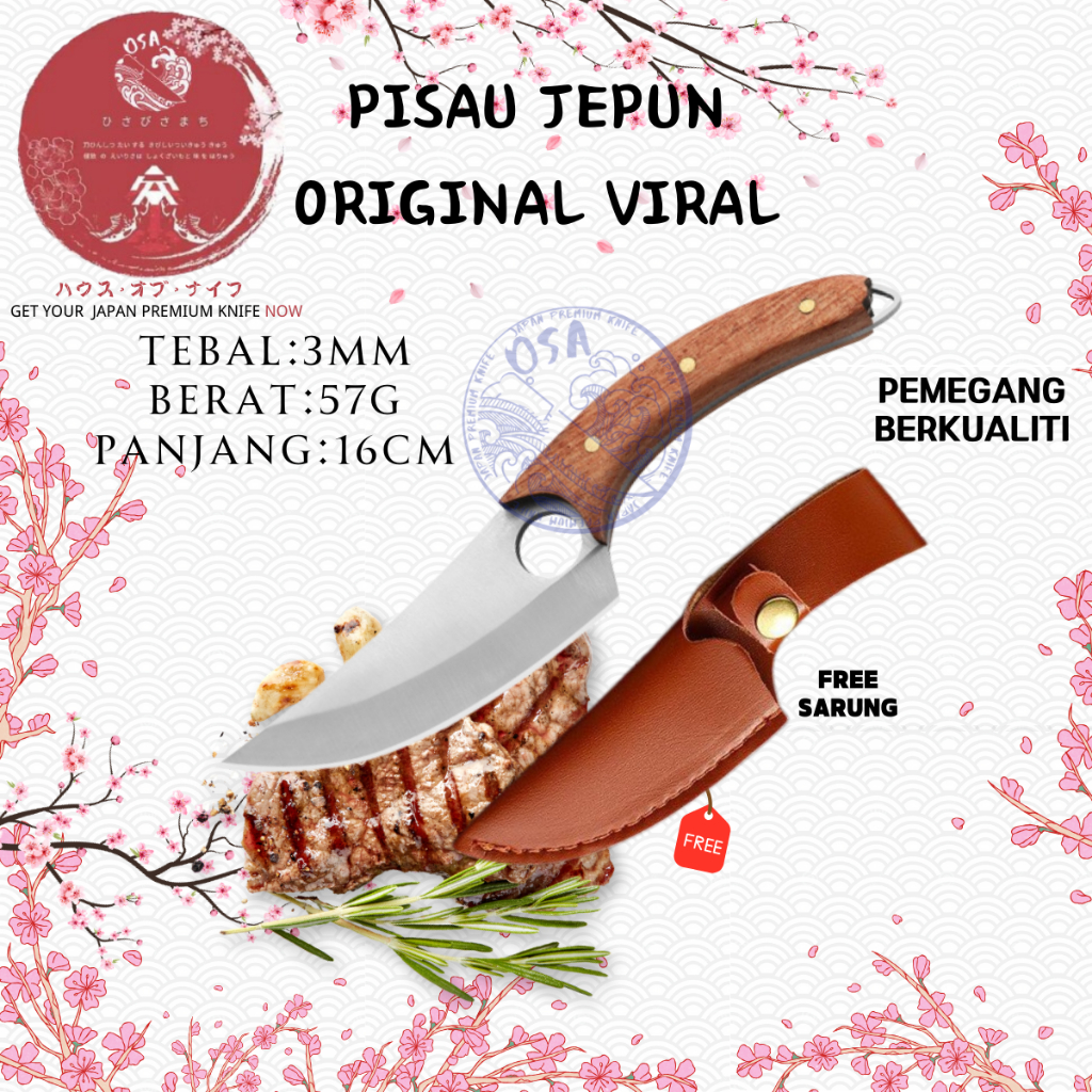 PREMIUM Quality 🔪PISAU MINI VIRAL Kitchen knife Meat Knife Bone Knife Pisau lapah daging Pisau ...