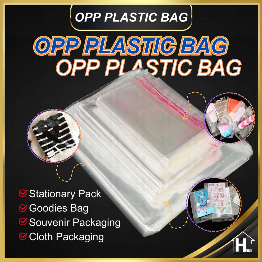 Premium 100pcs Transparent OPP Plastic Bag Tudung Baju Kurung T-shirt ...