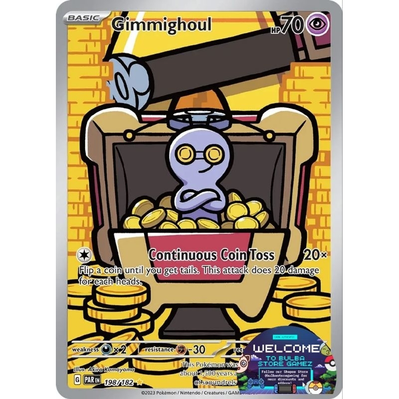 Gimmighoul 198/182 Illustration Rare IR Paradox Rift PAR SV04 Pokémon ...