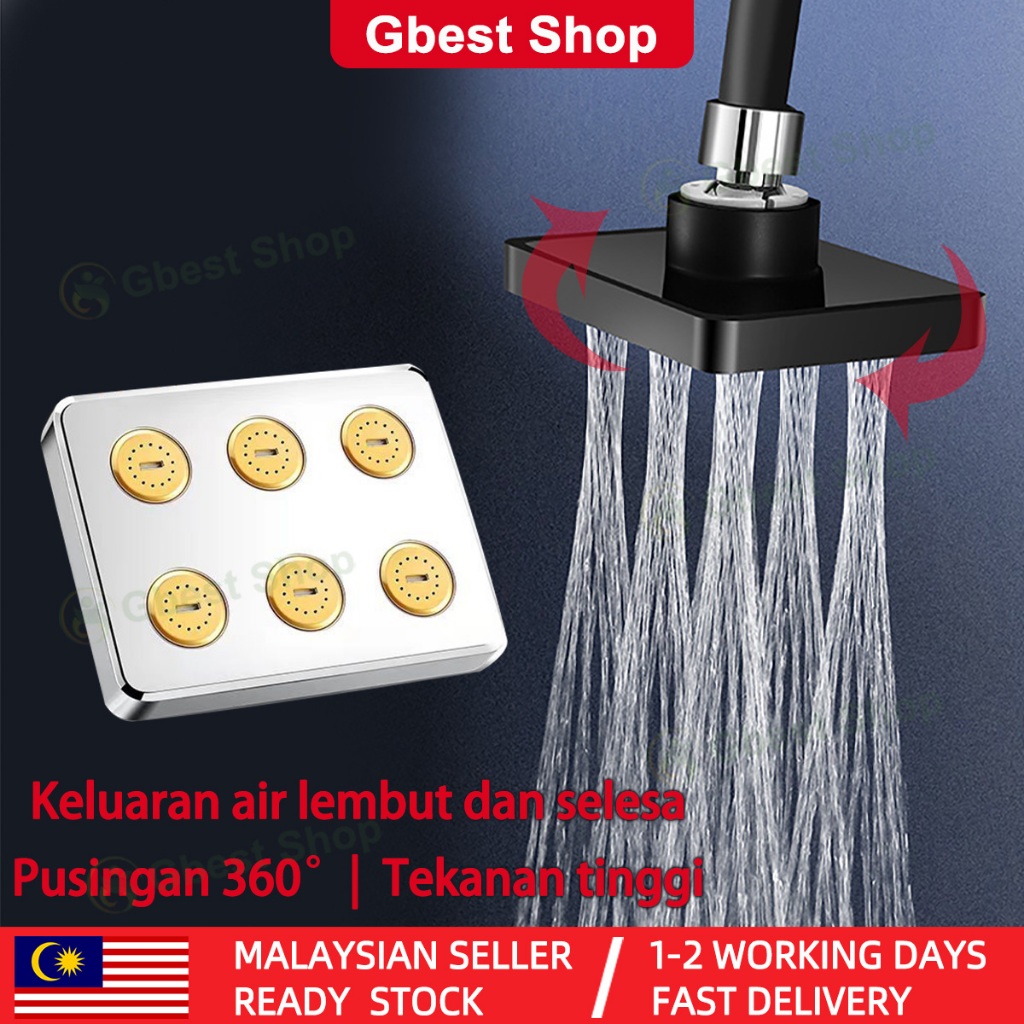 High Pressure Showerhead Rainshower Head Magic Water Flow Rainfall ...