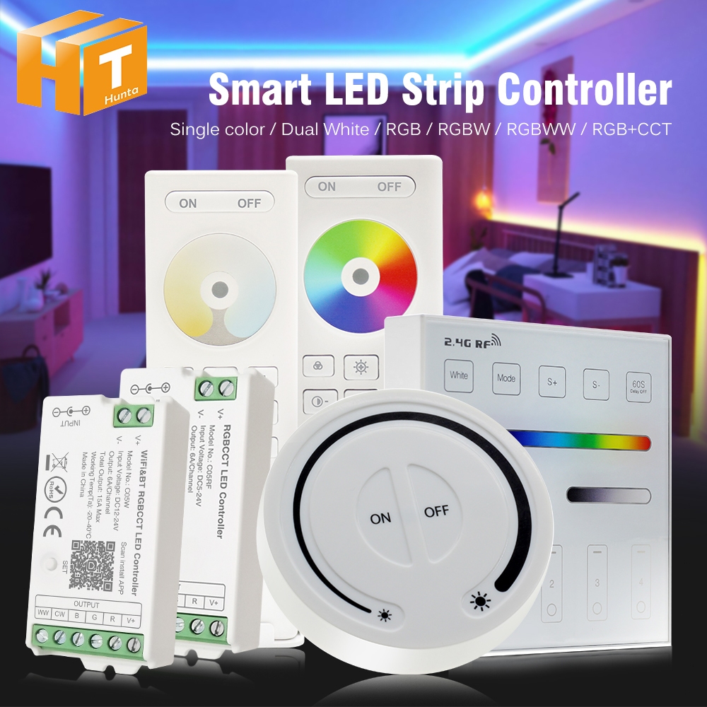 Smart LED Strip Controller DC12V-24V Remote Control for Single Color ...