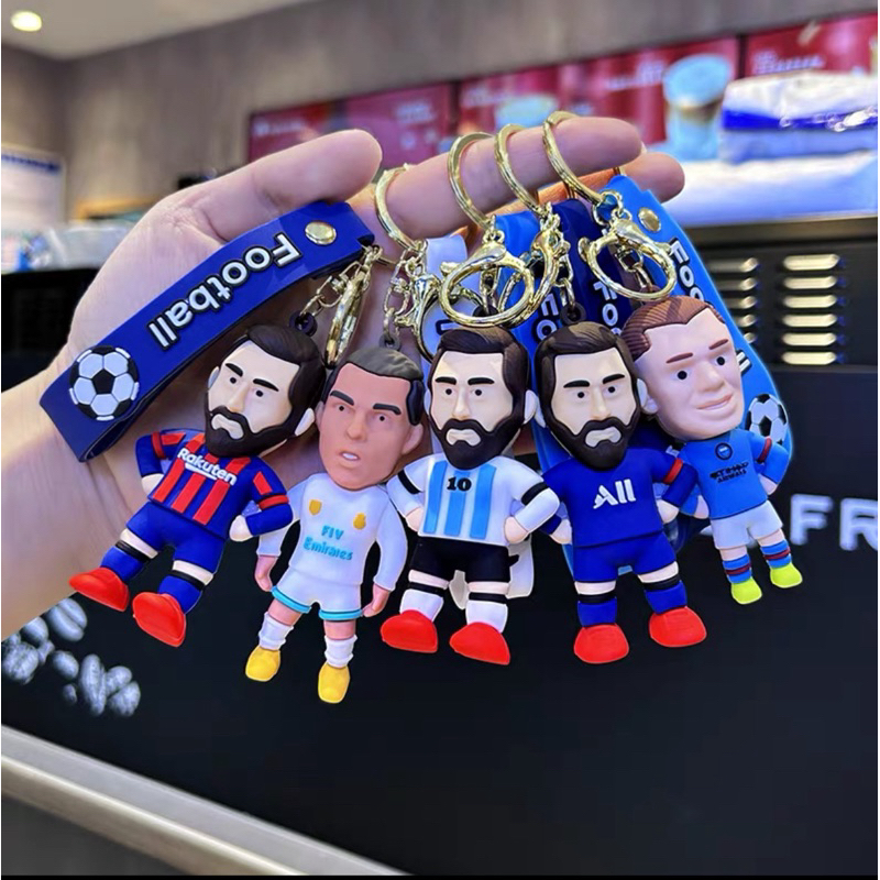 [READY STOCK🇲🇾] Keychain Cartoon Football Star Messi Ronaldo Soccer ...