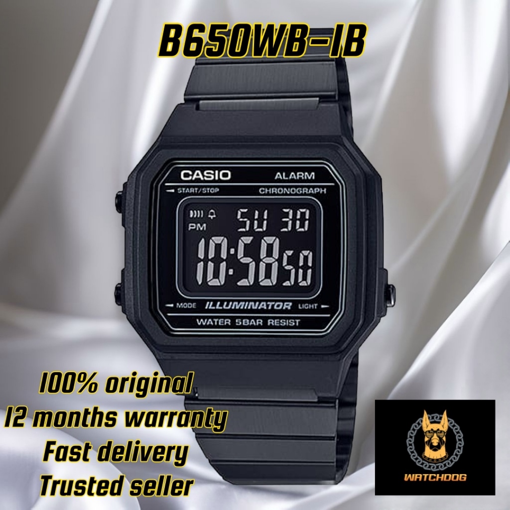 Casio B650WB-1B Vintage Digital Watch Black original | Shopee Malaysia