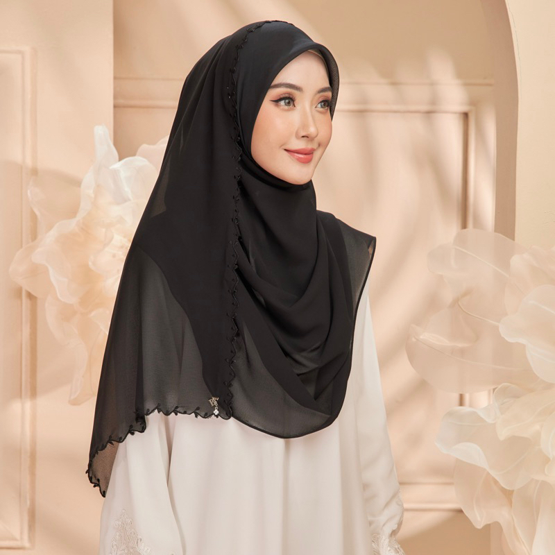 NEW DESIGN | Tudung Raya 2024 | Bawalshawl Sulam Dahlia | Awning cotton ...