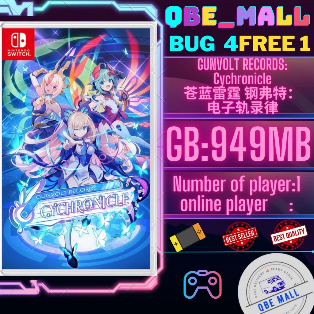 GUNVOLT RECORDS: Cychronicle 苍蓝雷霆 钢弗特：电子轨录律 GUNVOLT RECORDS 電子軌錄律 (Nintendo switch ...