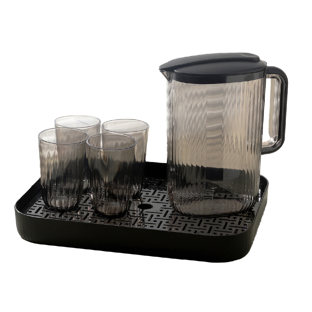 Propappa - 2200ML Large Capacity Water Jug Set Pitcher with 4 Cups Cold ...