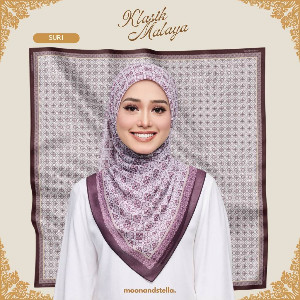 MoonandStella | Klasik Malaya | Tudung Raya 2024 | Tudung Bawal Printed ...