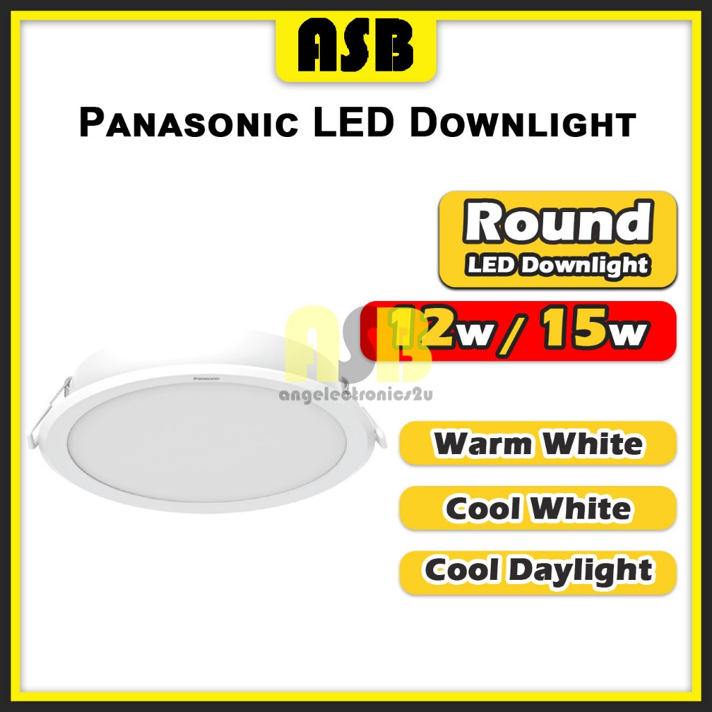 (1pc) Panasonic LED Downlight Round Panel Light 12W / 15W ( Warm White / Cool White / Cool ...