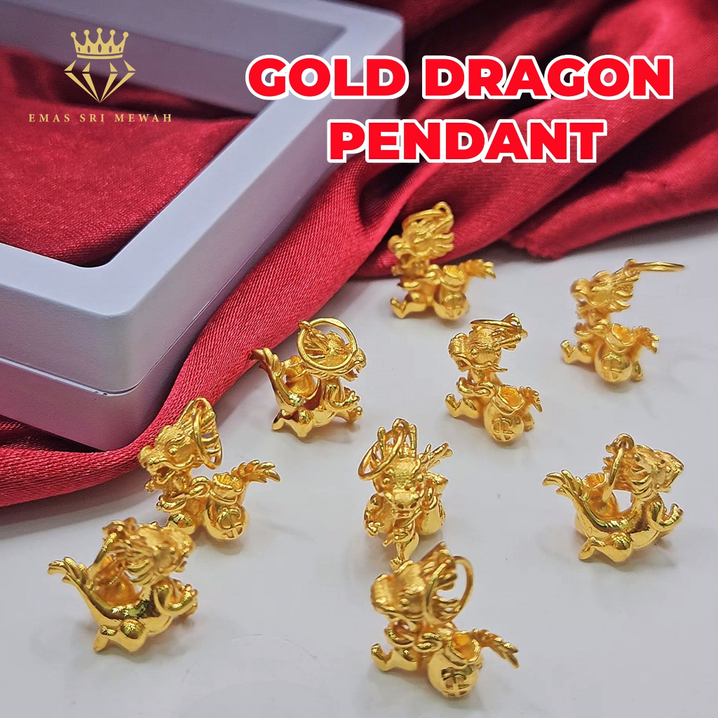 916 Gold Dragon Pendant / Loket Naga Emas 916 / Loket Emas 916 Tulen ...