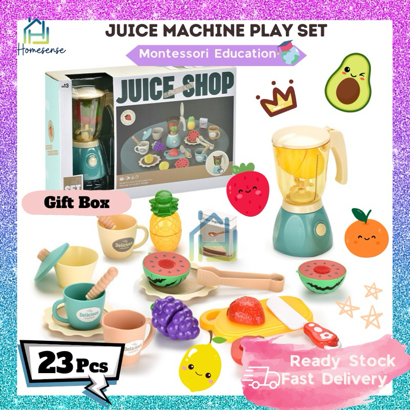 Juicer Machine Children Pretend Play Set Fruit Blender Kitchen Kids ...